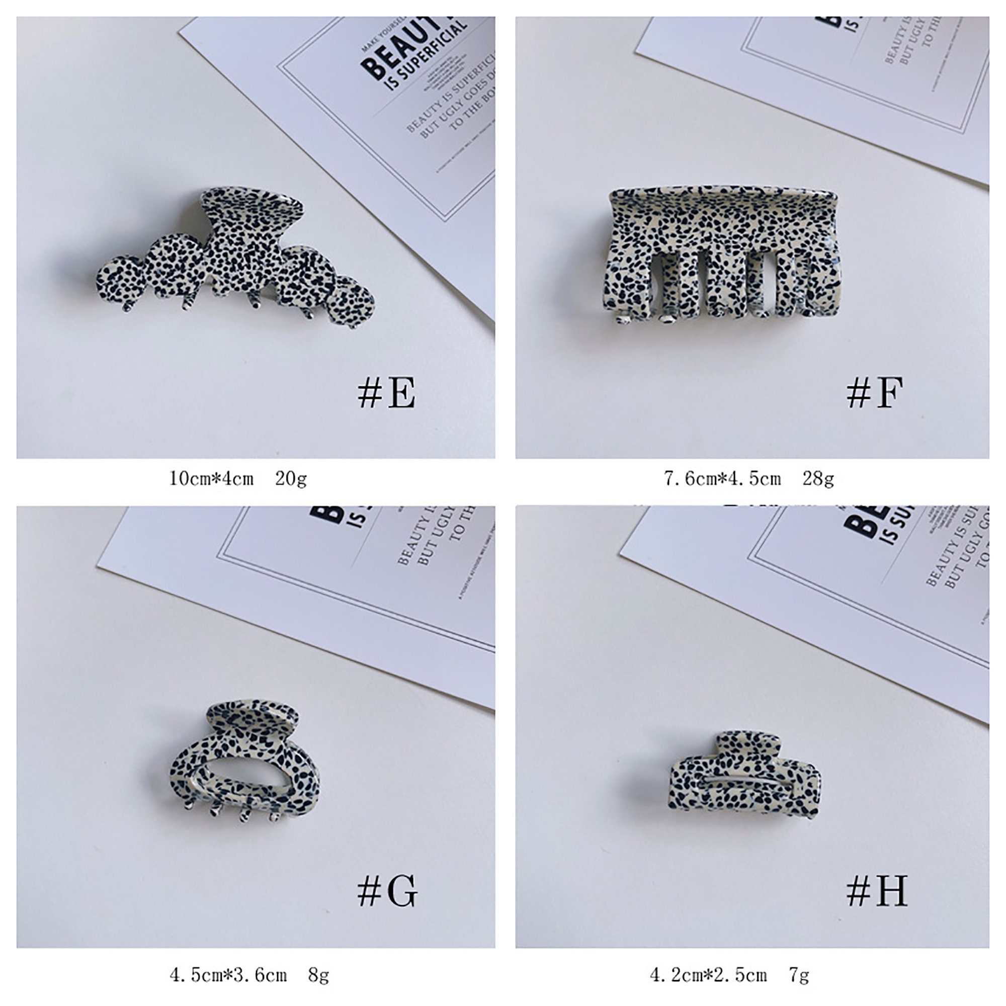 Retro Spots Hair Claws for Women Vintage Acetate Hair Claw - Etsy