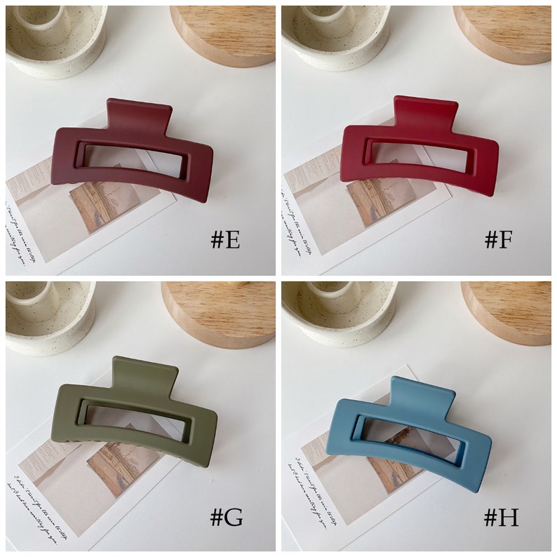 Large Rectangle Hair Claws for Women Matte Hair Claw Clips - Etsy