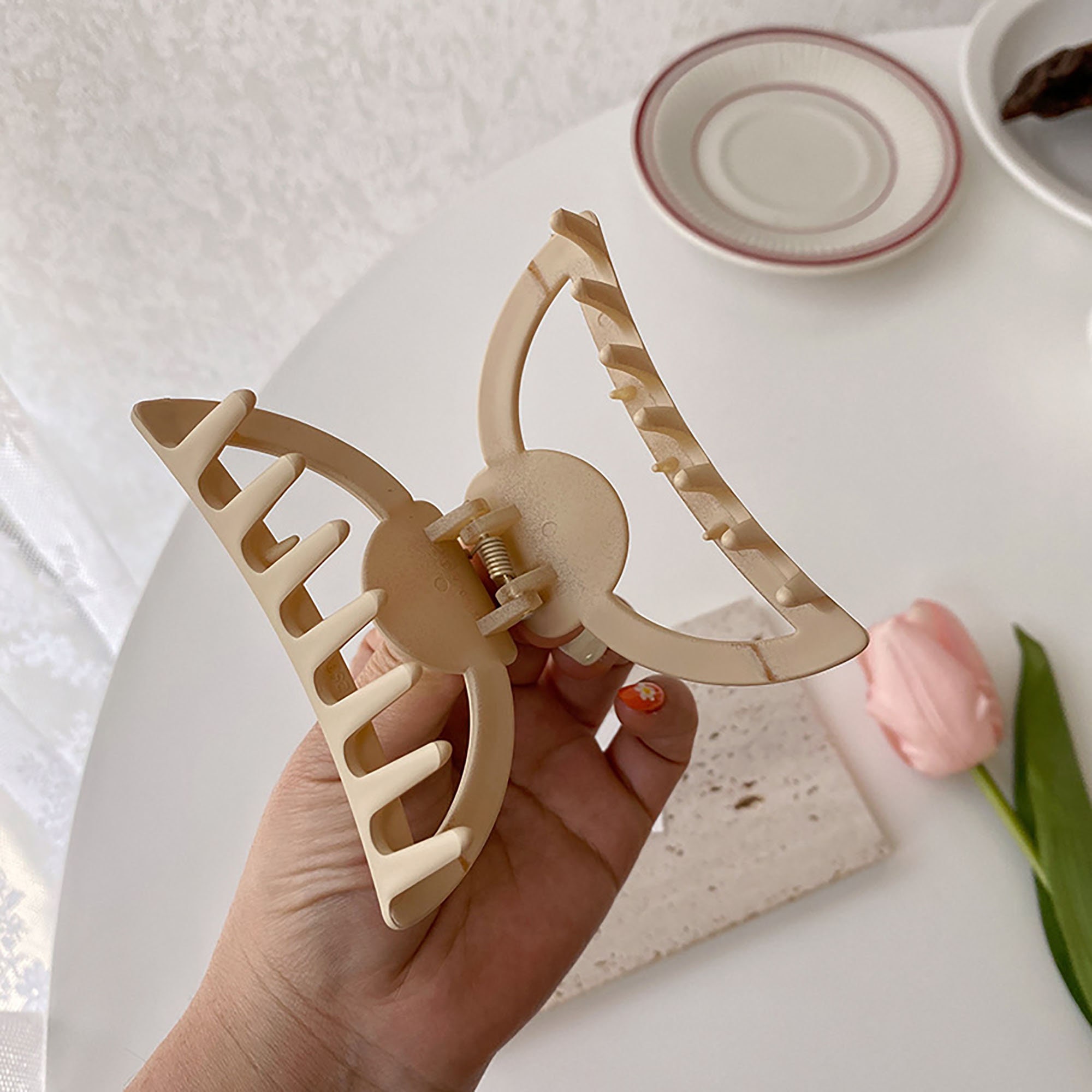 Cream Color Hair Claws Matte Hair Clip Claws for Women Big | Etsy