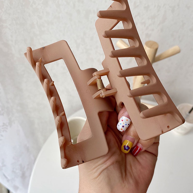 Large Rectangle Hair Claws for Women Matte Hair Claw Clips - Etsy