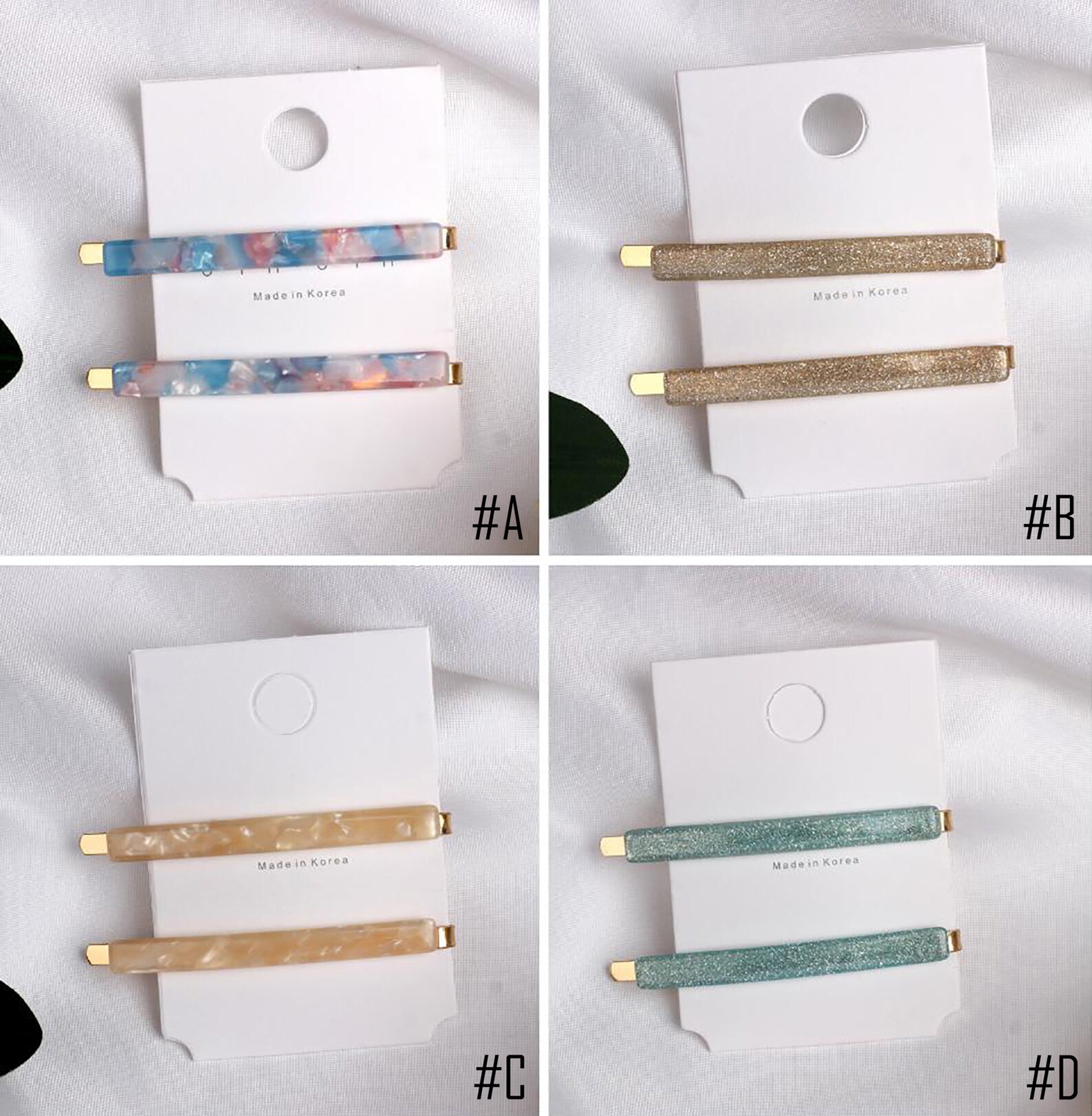 2pcs/set Shiny Acrylic Hair Pin Simple Hair Pin for Girl New | Etsy