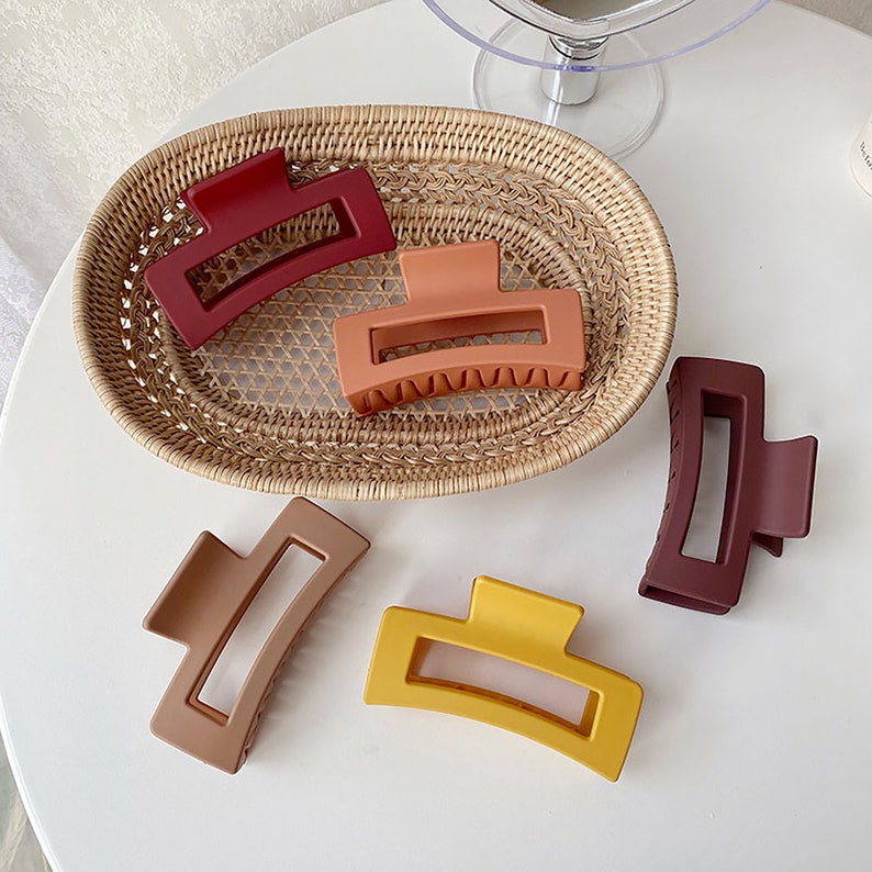 Large Rectangle Hair Claws for Women Matte Hair Claw Clips - Etsy