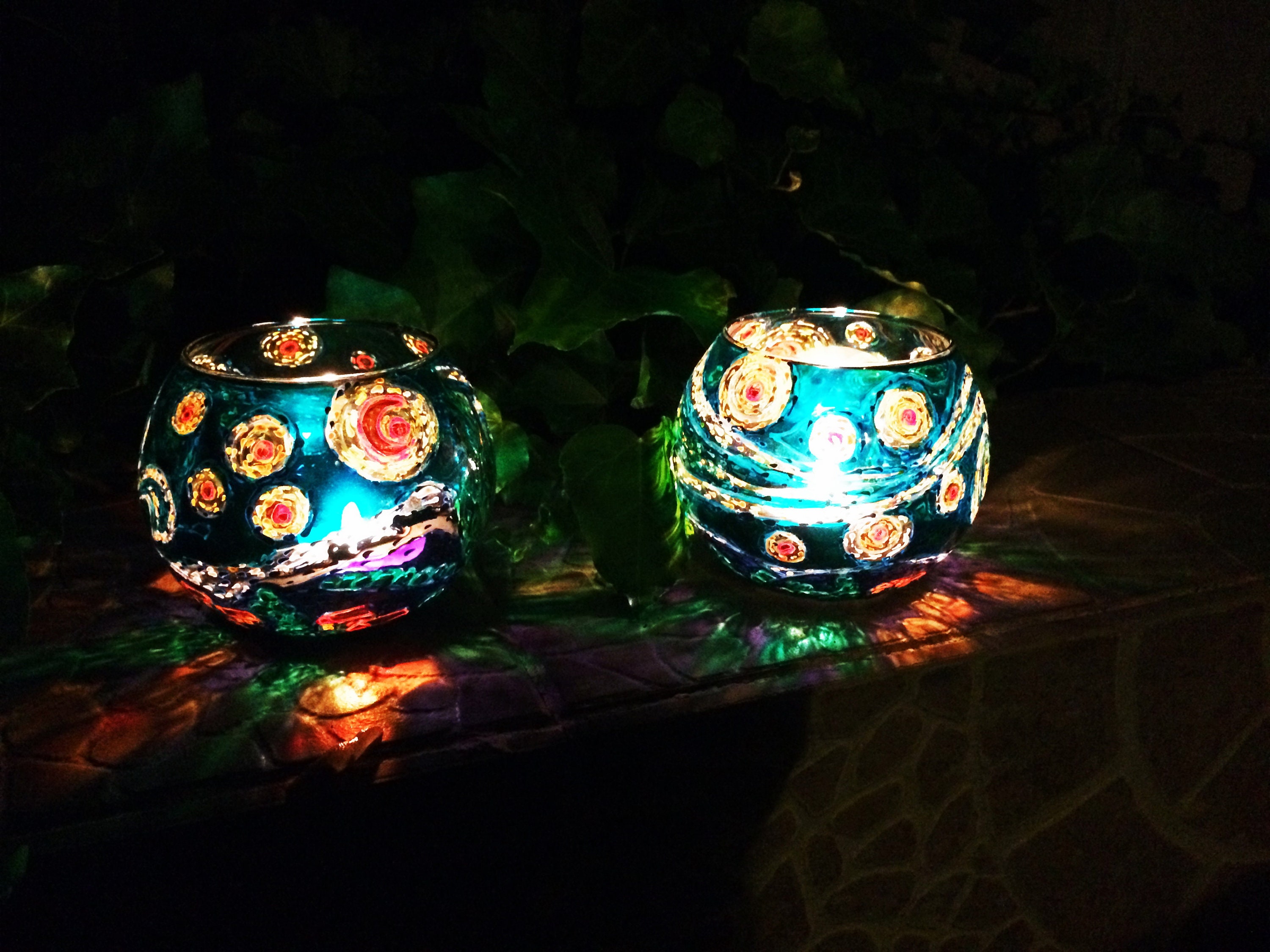 Garden Light Decor Van Gogh Starry Night Glass Art Fairy Lamp - Etsy UK