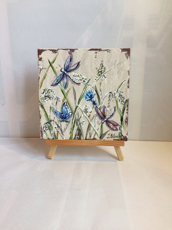 Small Art of Nature Mini Canvas Painting Meadow Grass | Etsy