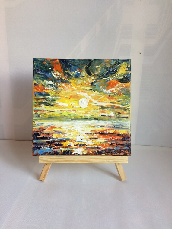 Ocean Mini Canvas Oil Painting Decor Wall Art Original Canvas - Etsy