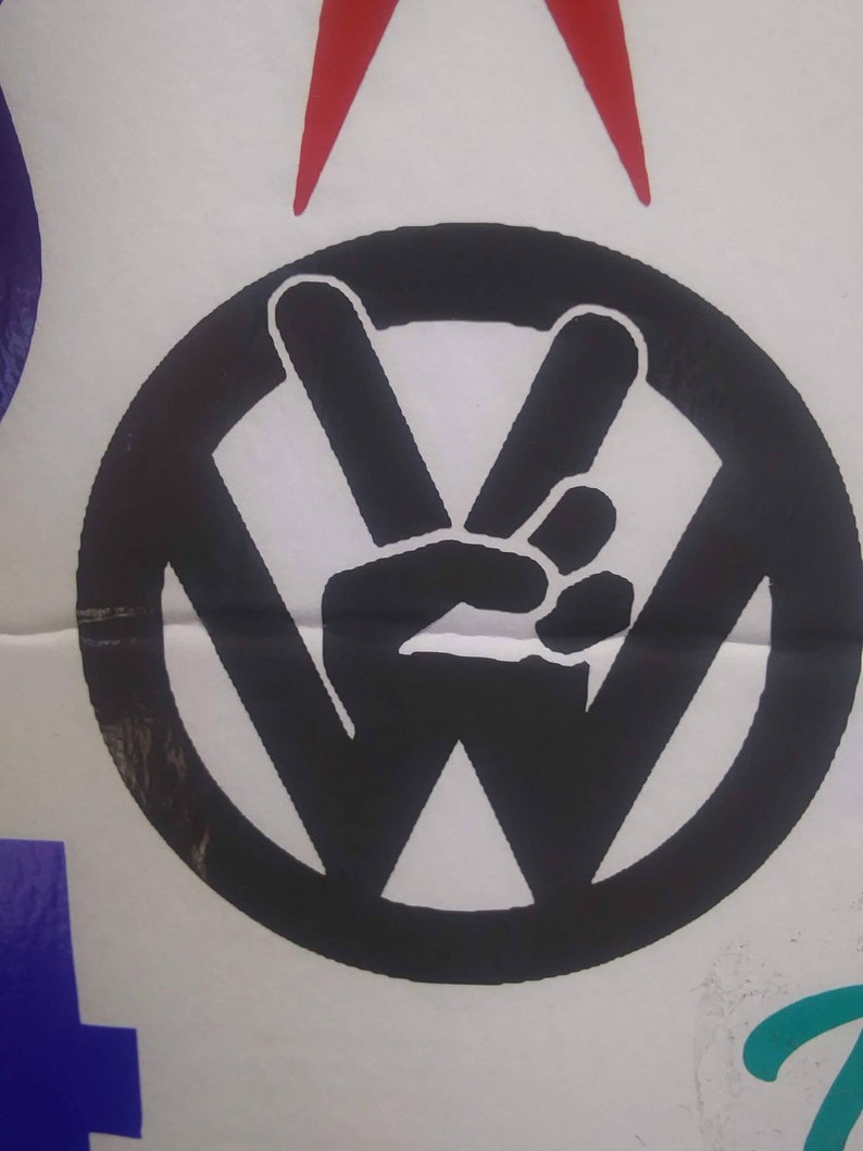 VW Volkswagen peace sign vinyl decal sticker. Car decal. | Etsy