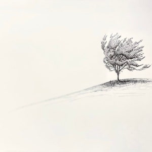 Ink Wash Tree | Original Tree Artwork. Ink With Water Wash, Sumi ...