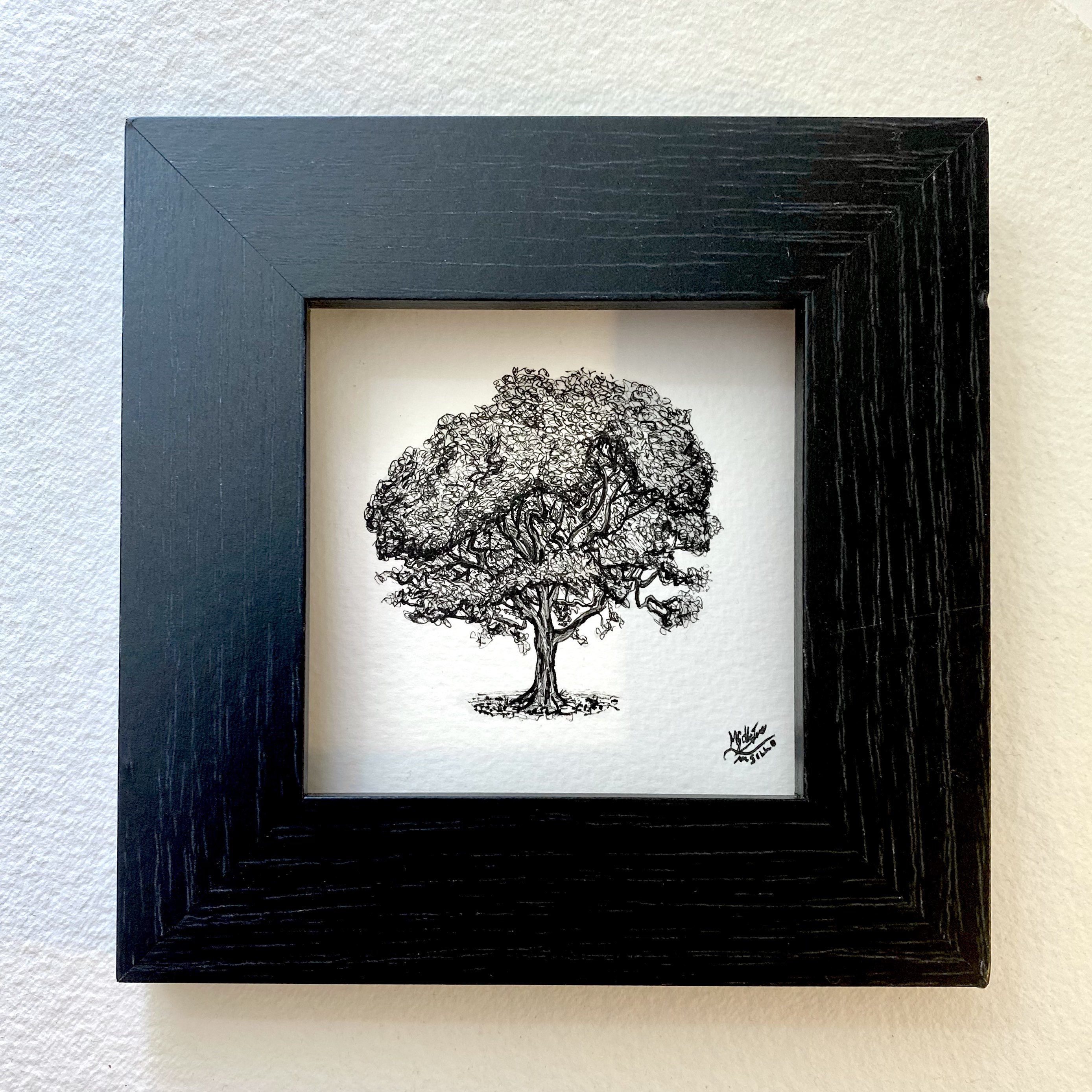 Oak Tree original ink drawing. Hand drawn by tree artist | Etsy
