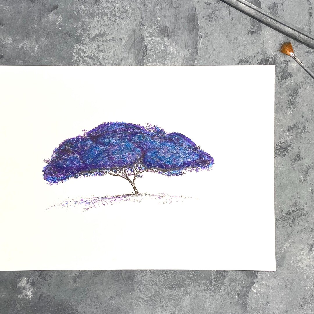 Jacaranda Tree ORIGINAL Large Wall Artwork. Beautiful African Tree ...