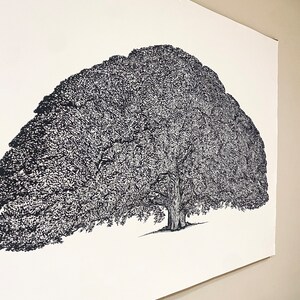 Fine Line Tree Original Large Wall Artwork. Pen and Ink Drawing. Black ...
