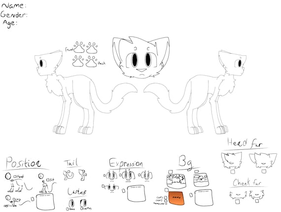 Cat OC Digital Art Commission | Etsy