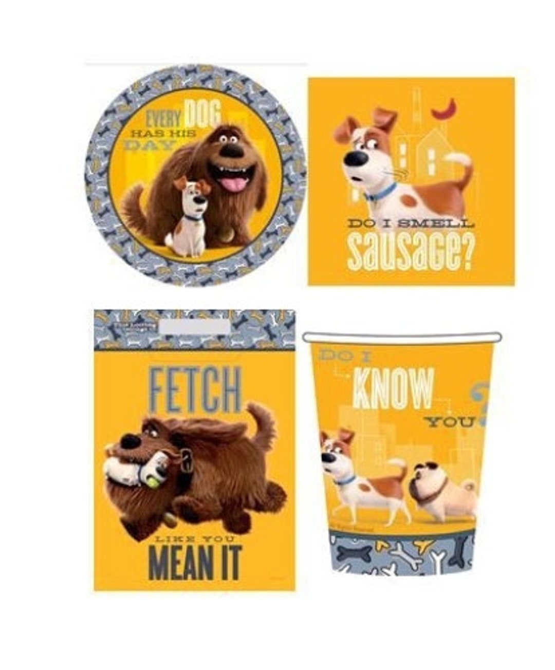 SECRET LIFE of PETS 40 Piece Party Pack Plates Cups Loot Bags - Etsy