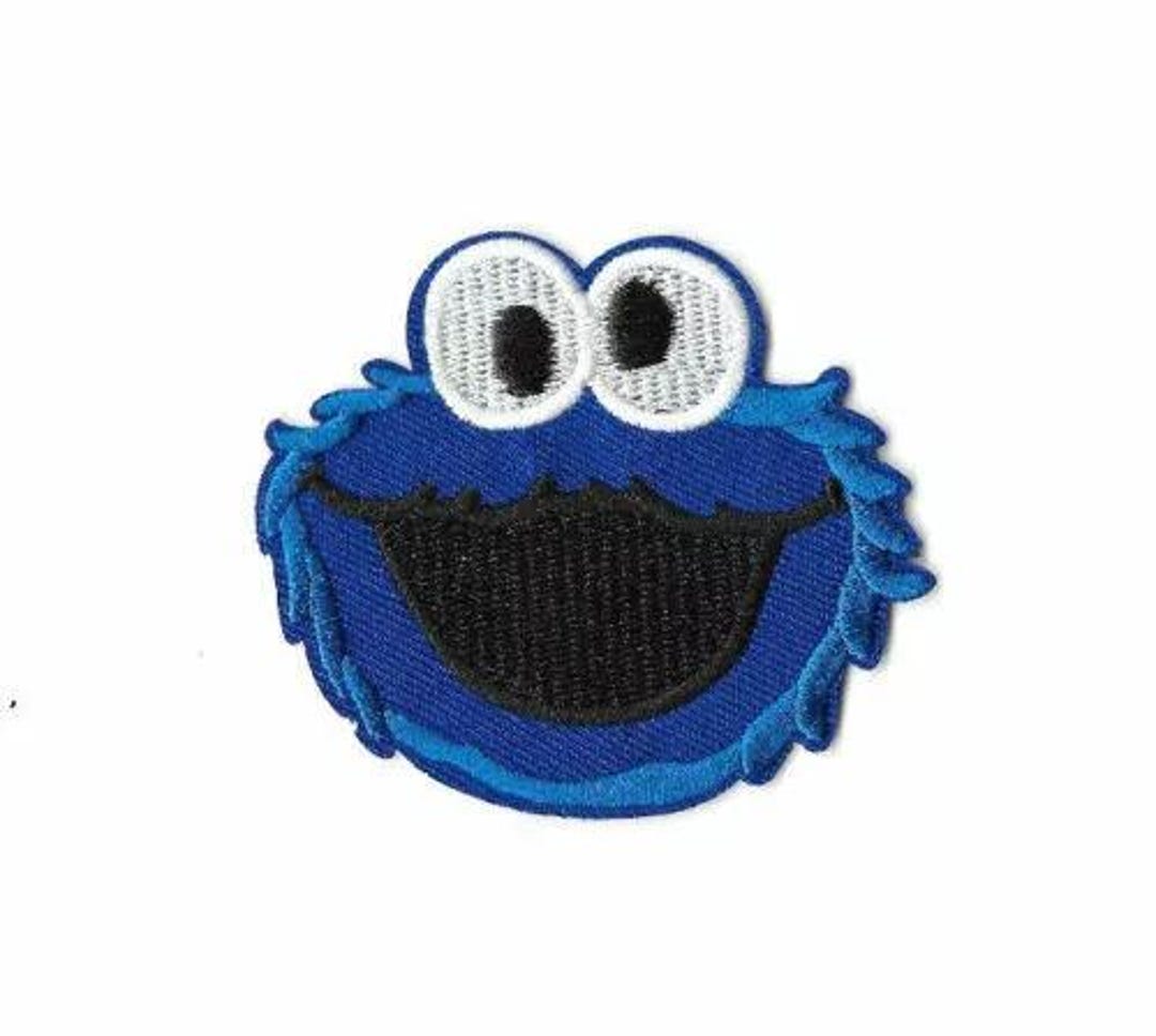 COOKIE MONSTER Iron on / Sew on Patch Embroidered Badge Sesame Street ...
