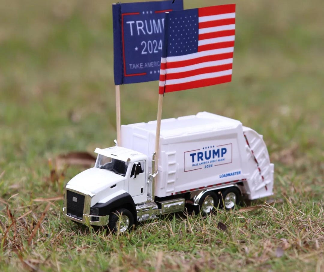 Official Trump Garbage Truck With Presidential Seal and Flags - Etsy