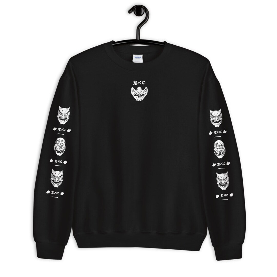 Oni Demon Mask Sweatshirt, Traditional Japanese Mask Shirt, Japan ...