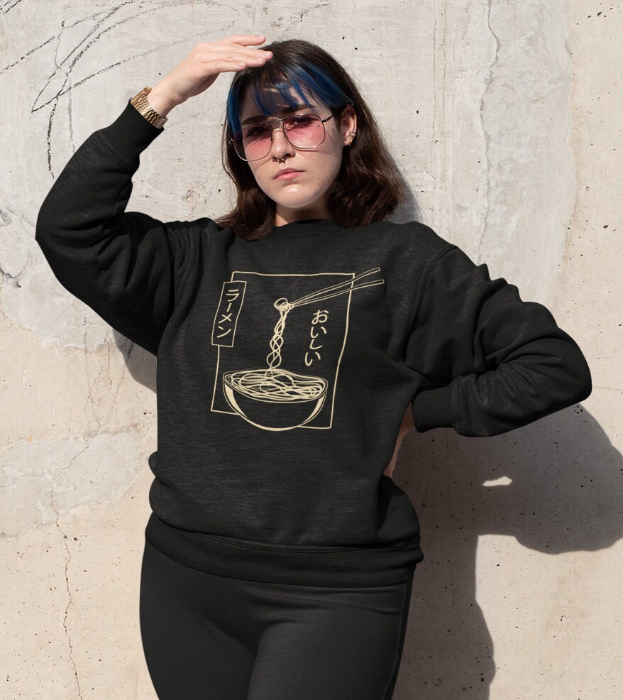 Ramen Bowl Sweatshirt, Ramen Noodles, Japanese Ramen Sweatshirt ...