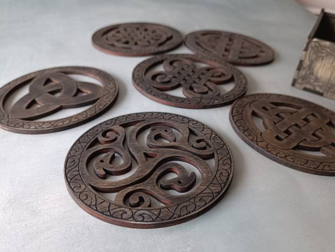 Set of 6 Coasters "celtic" in a Storage Box - Etsy