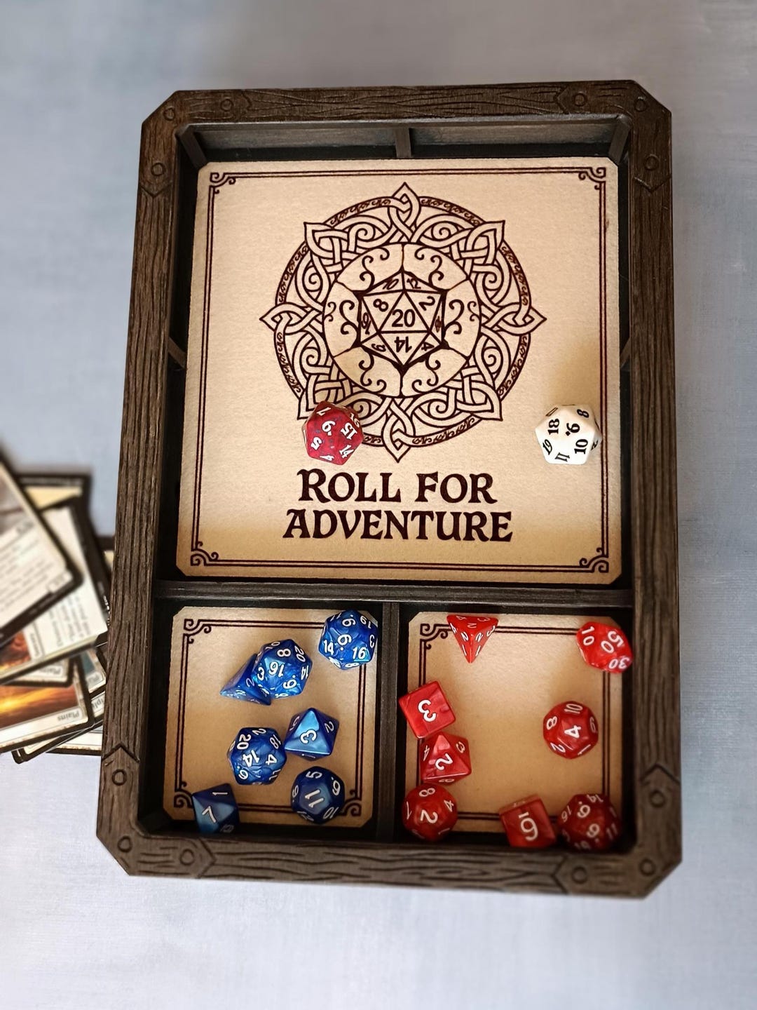 Handcrafted Wooden Dice Tray: Felt-lined Rolling Box for TTRPG - Etsy