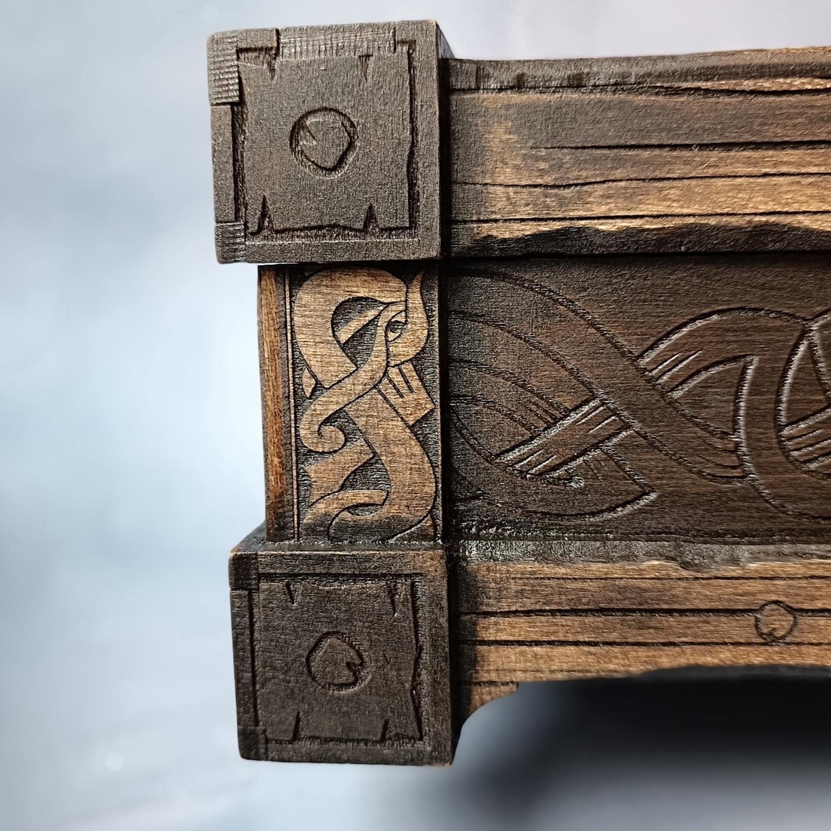 Celtic Knot Wooden Keepsake Box: Handcrafted Norse Chest for Tarot ...