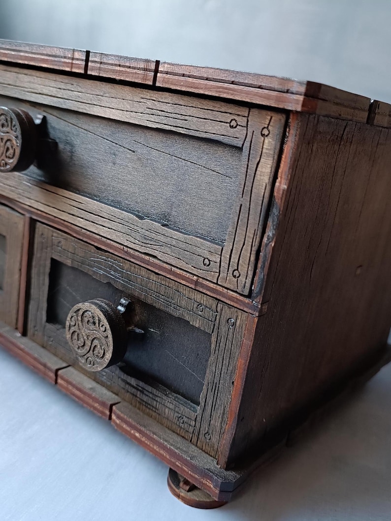 Handmade Engraved Hecate Altar Chest: Wooden Tarot & Crystal Storage - Etsy