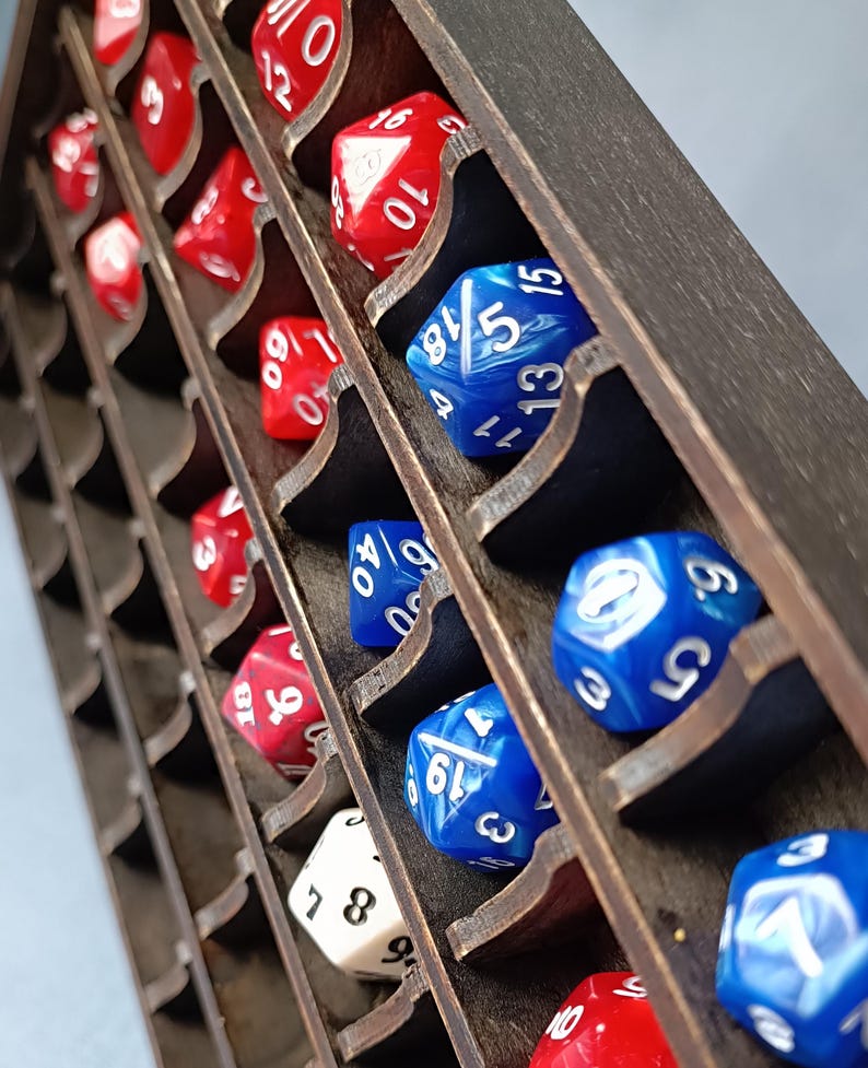 Handmade Wooden Dice Display Stand: RPG Dice Organizer, Holds 5 Sets - Etsy