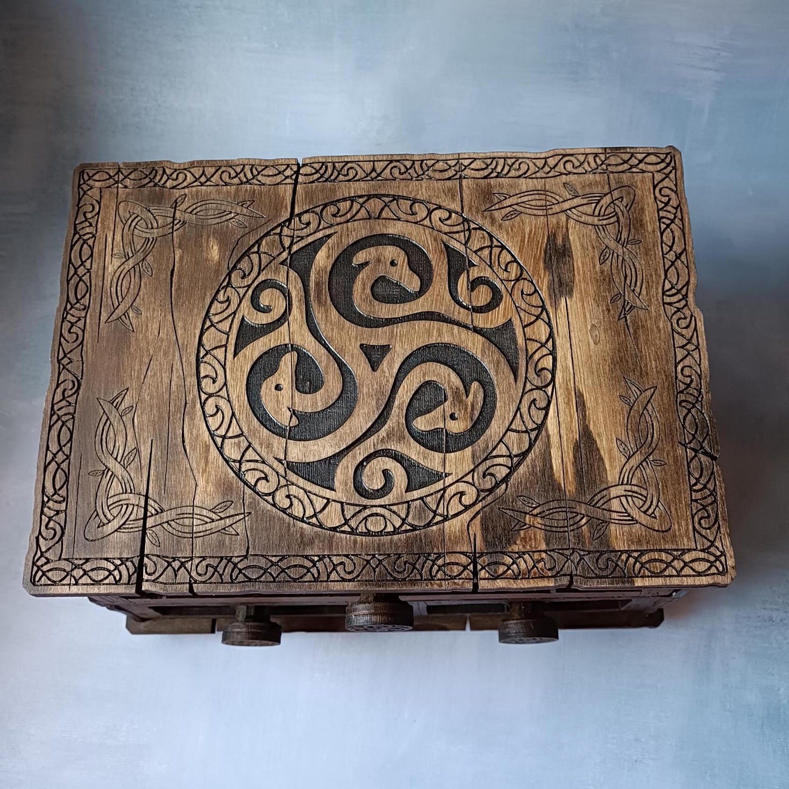 Handmade Engraved Hecate Altar Chest: Wooden Tarot & Crystal Storage - Etsy