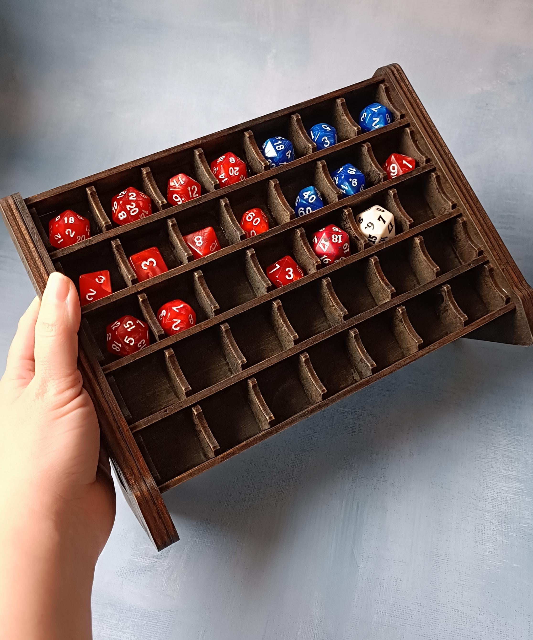 Handmade Wooden Dice Display Stand: RPG Dice Organizer, Holds 5 Sets - Etsy