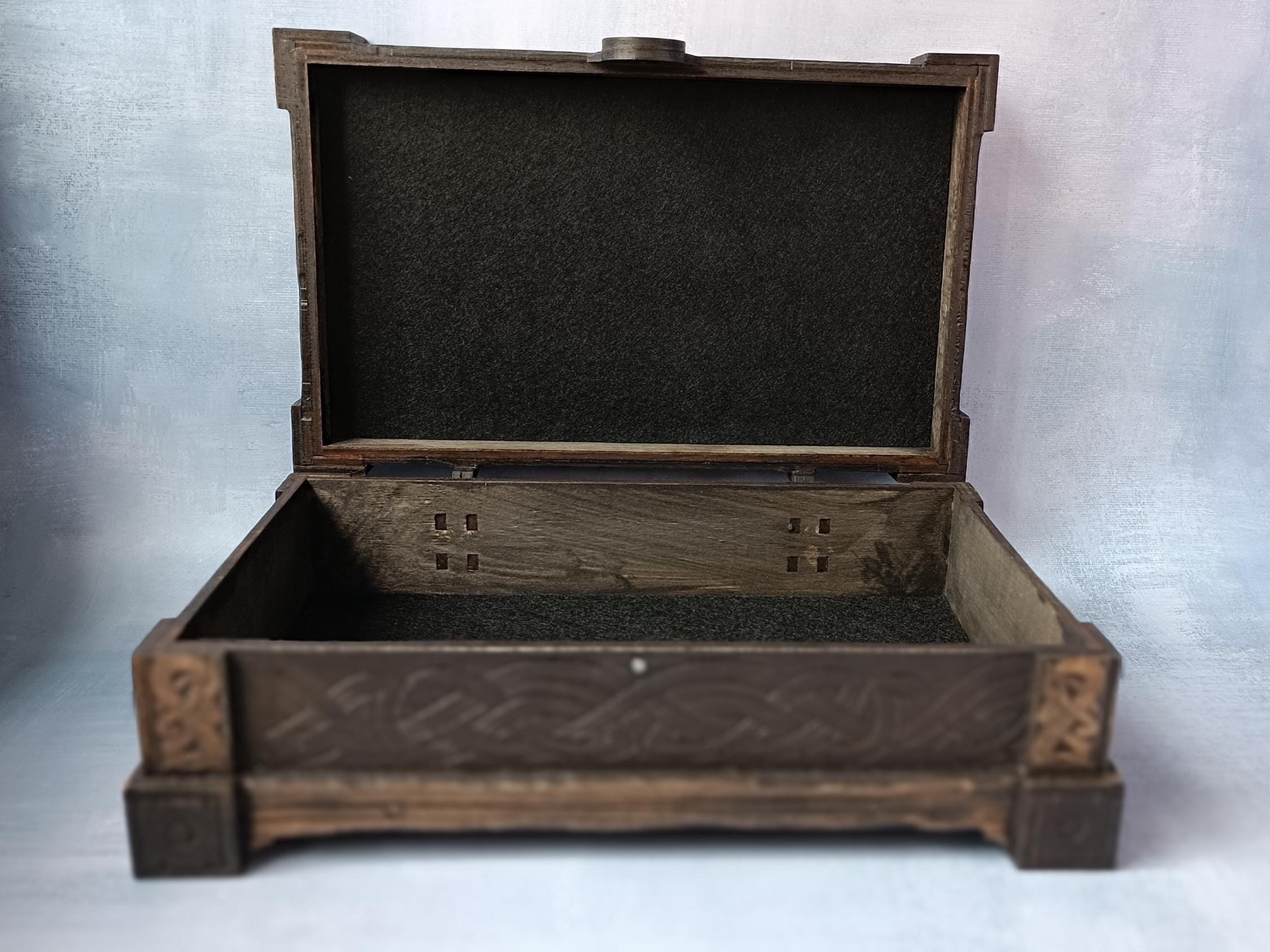 Celtic Knot Wooden Keepsake Box: Handcrafted Norse Chest for Tarot ...