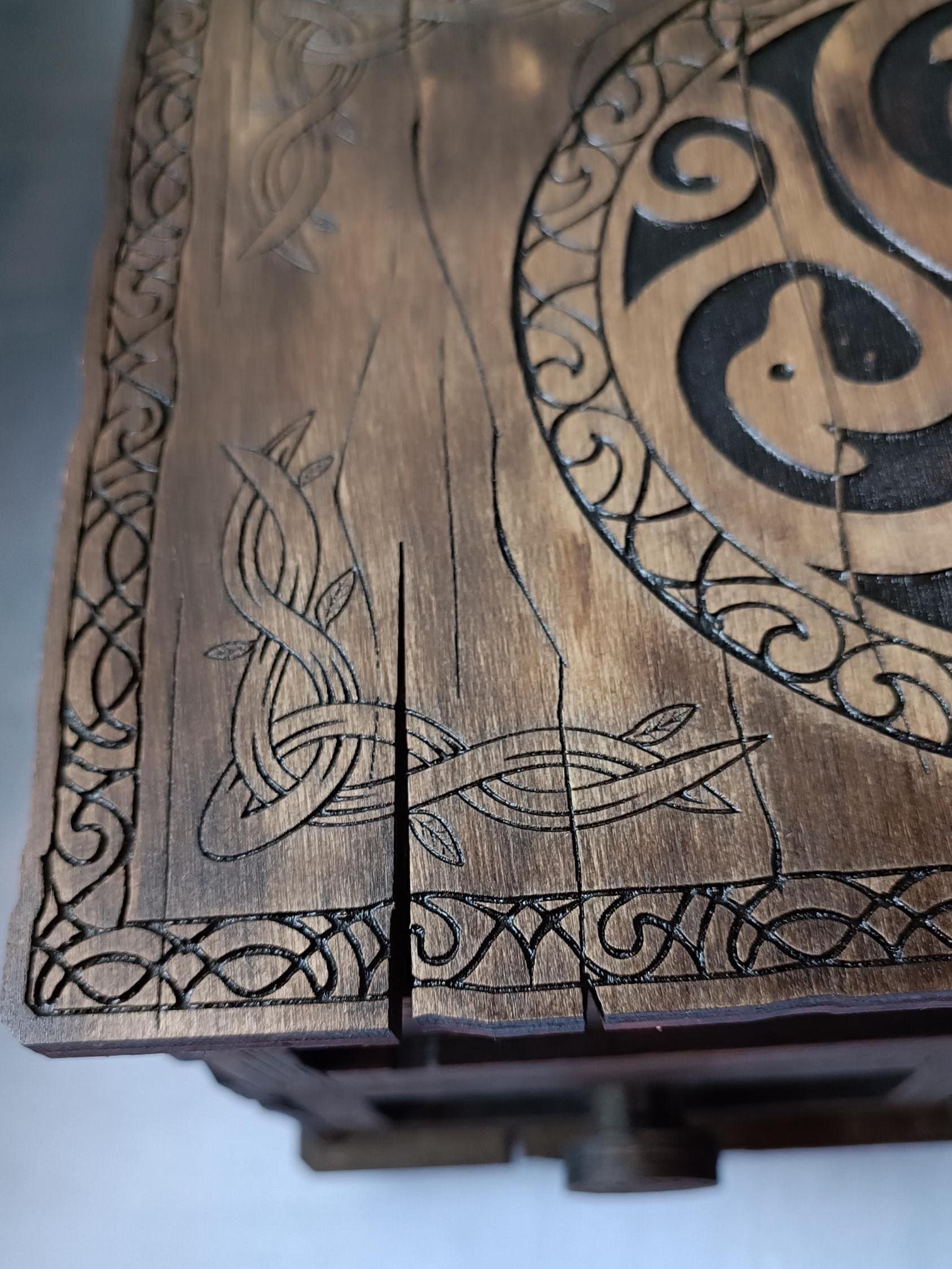 Handmade Engraved Hecate Altar Chest: Wooden Tarot & Crystal Storage - Etsy