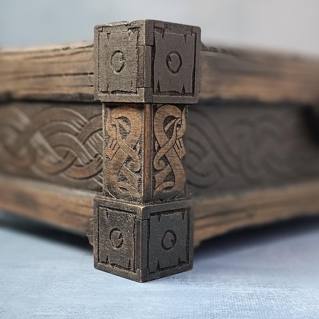 Celtic Knot Wooden Keepsake Box: Handcrafted Norse Chest for Tarot ...