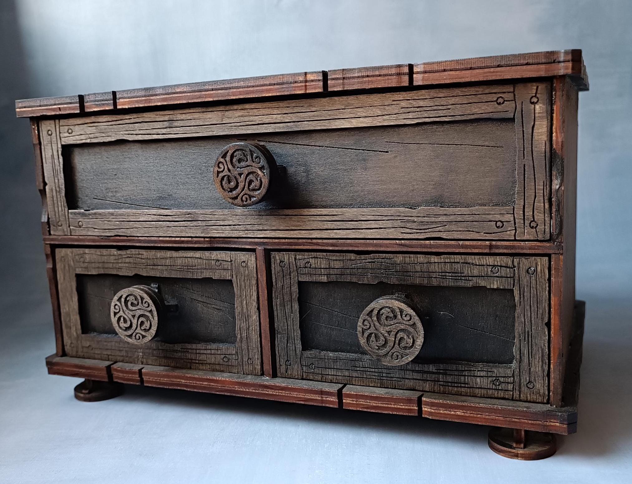 Handmade Engraved Hecate Altar Chest: Wooden Tarot & Crystal Storage - Etsy