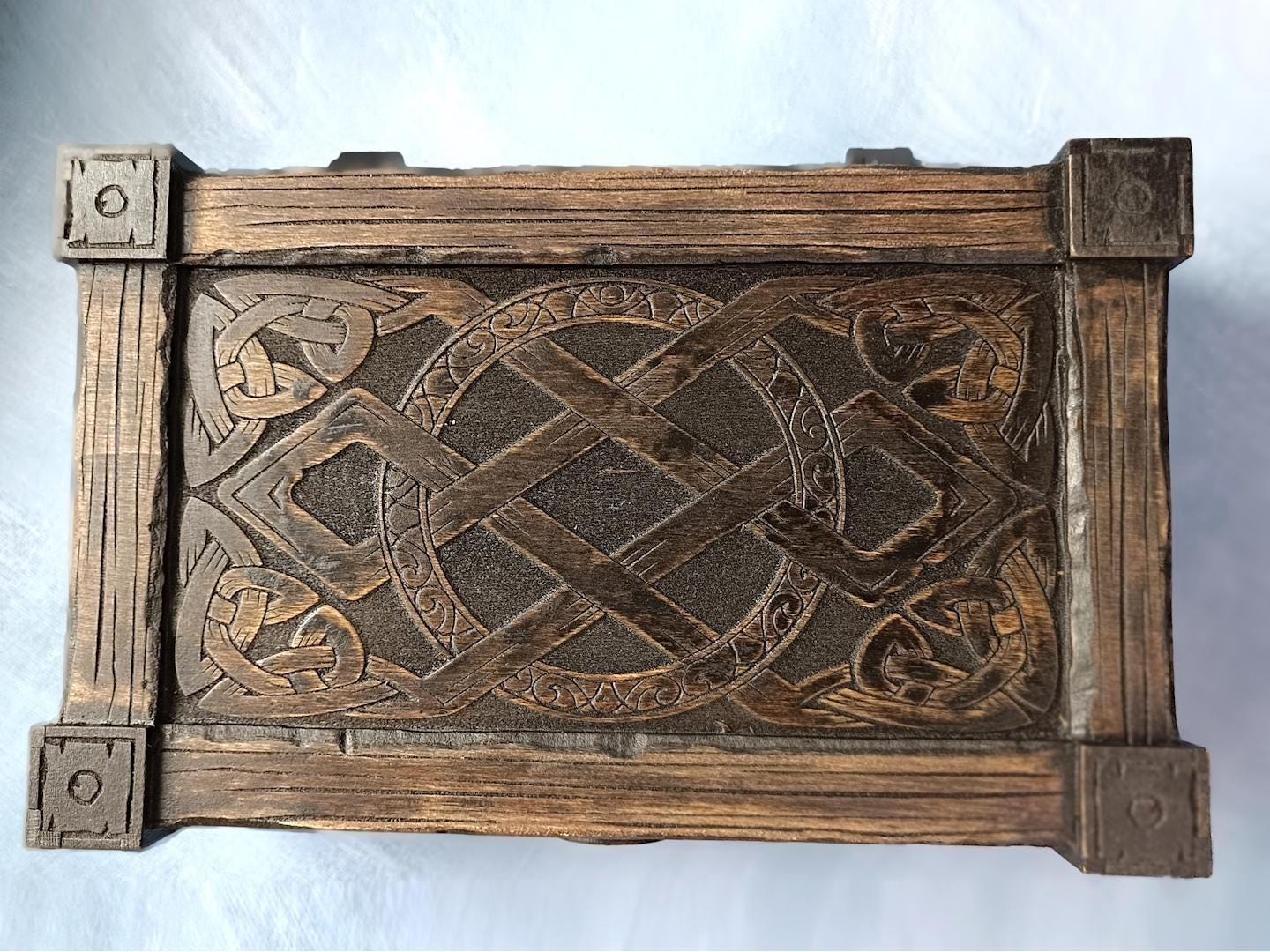 Celtic Knot Wooden Keepsake Box: Handcrafted Norse Chest for Tarot ...
