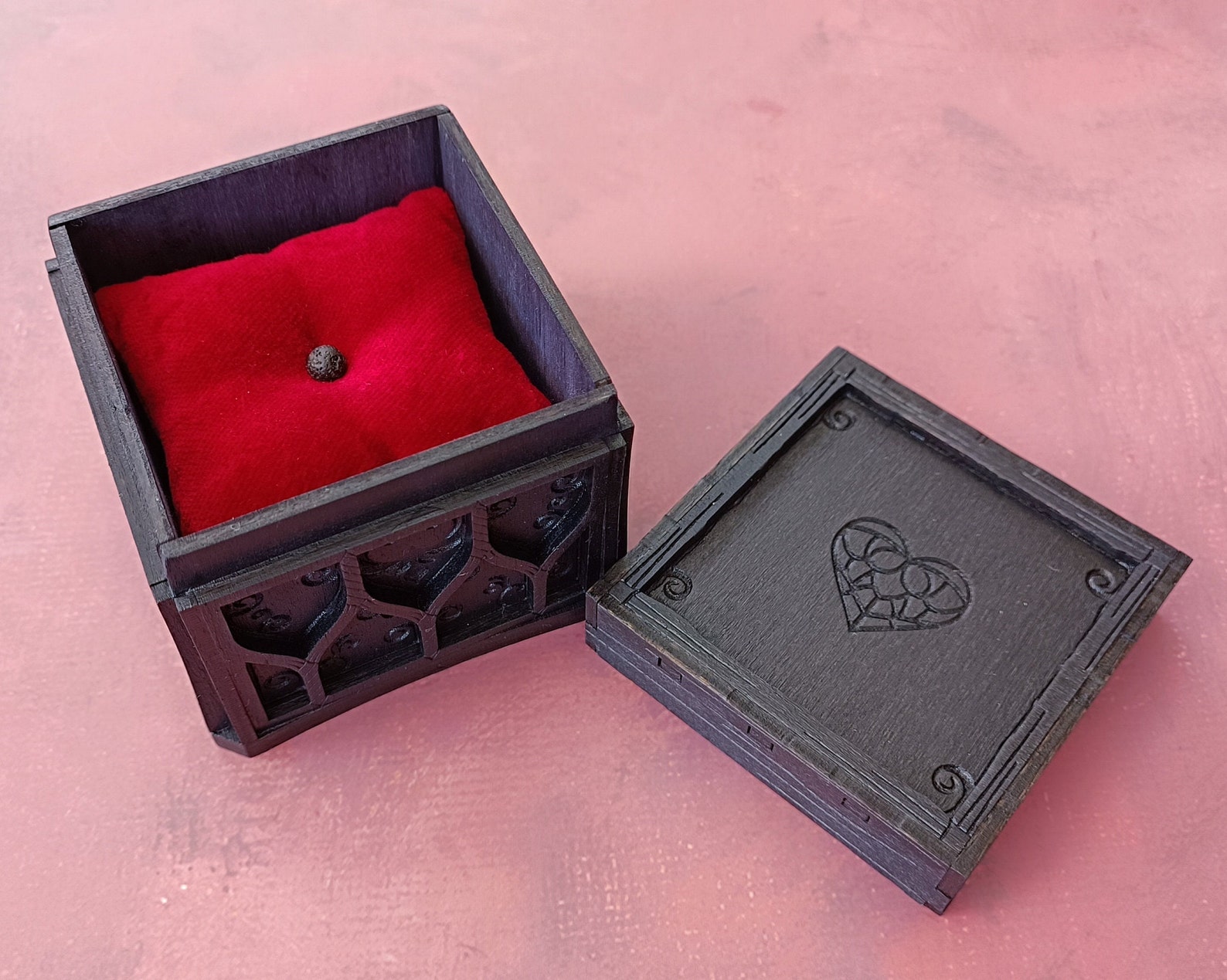 Gothic Style Wedding Ring Box, Black - Etsy