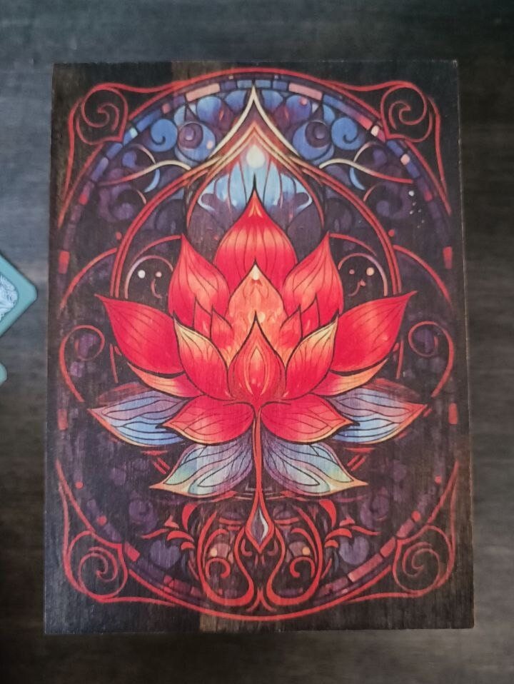 Wooden Tarot Lenormand Card Storage Box Lotus - Etsy