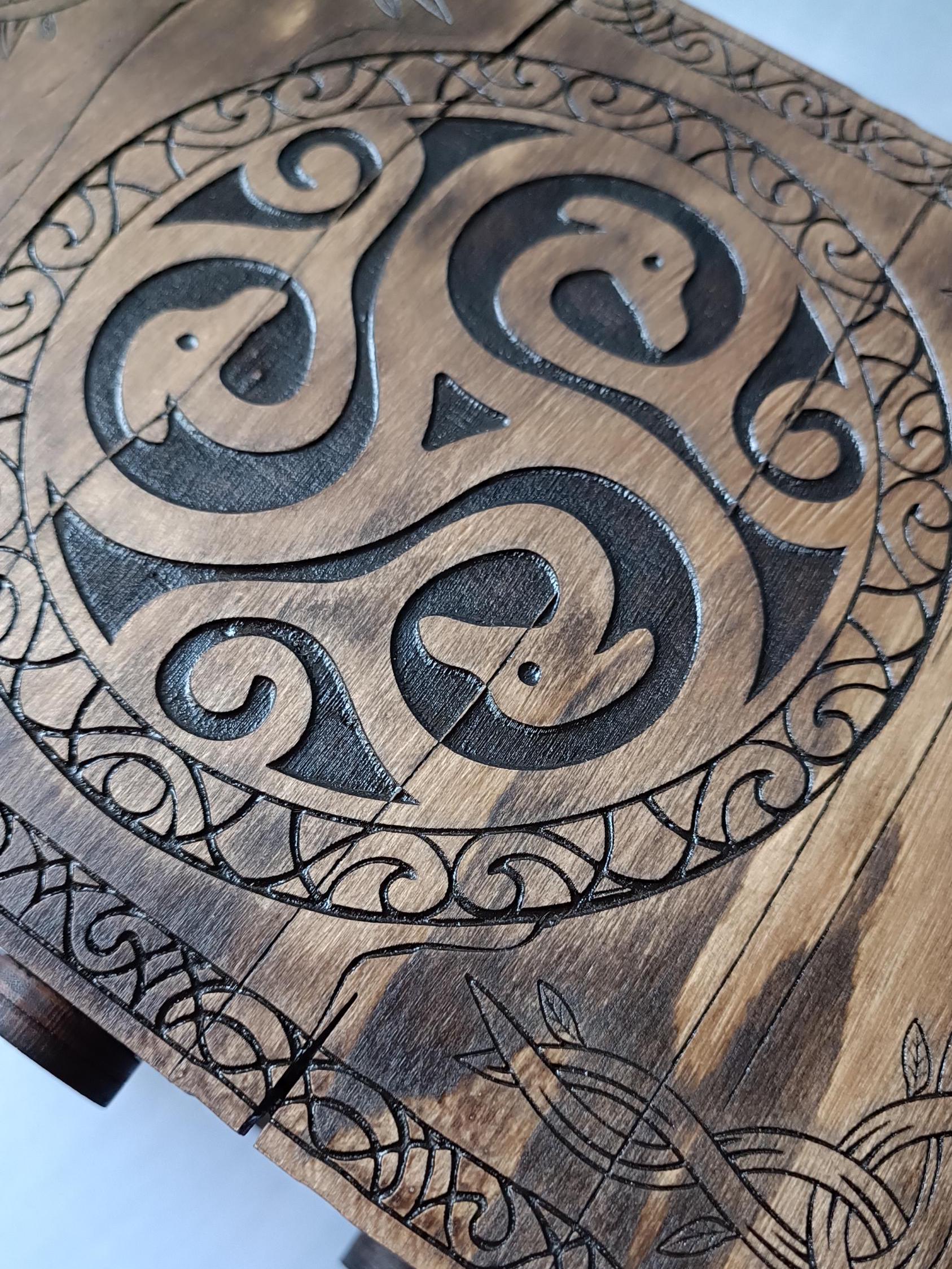 Handmade Engraved Hecate Altar Chest: Wooden Tarot & Crystal Storage - Etsy