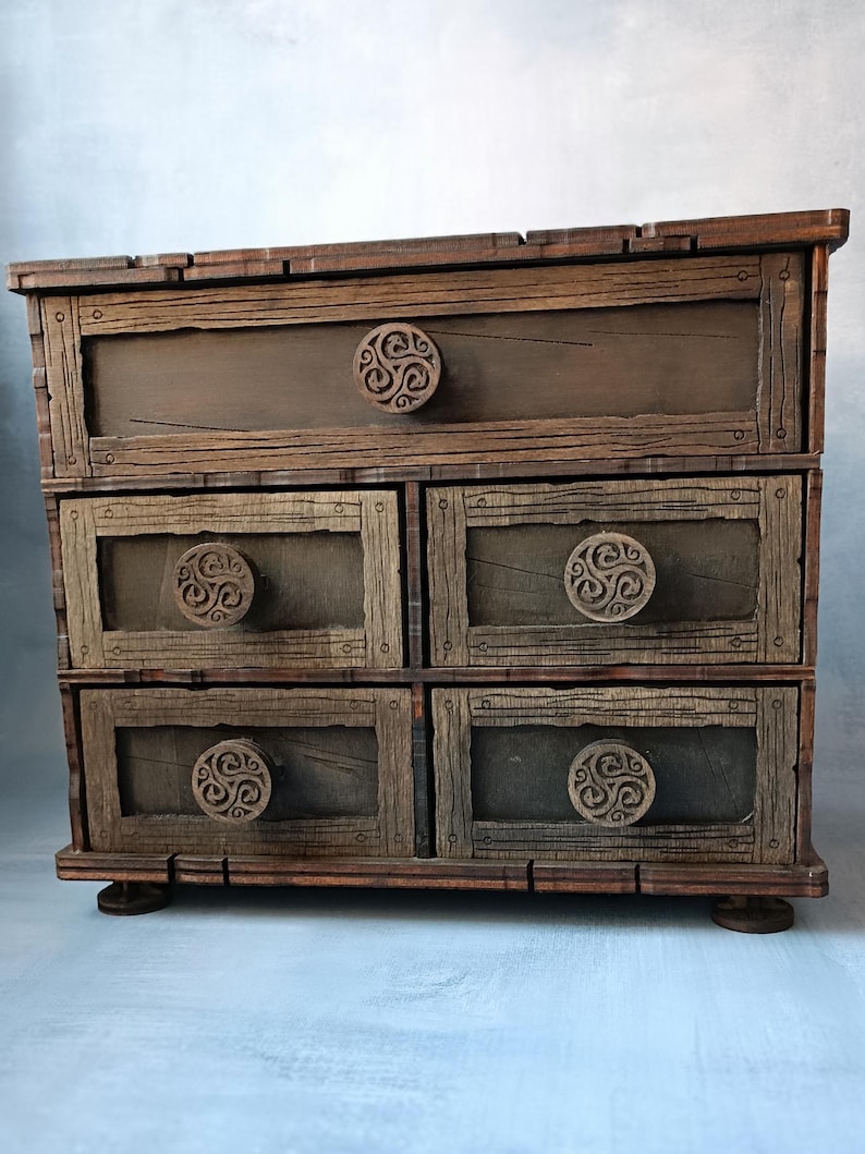 Handmade Wooden Hecate Altar Cabinet: Vintage Witchcraft Storage Chest ...
