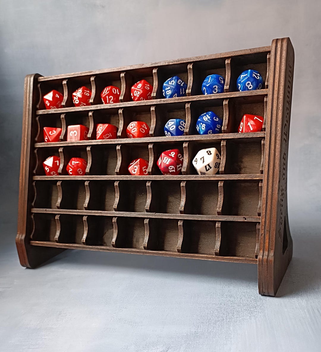Handmade Wooden Dice Display Stand: RPG Dice Organizer, Holds 5 Sets - Etsy