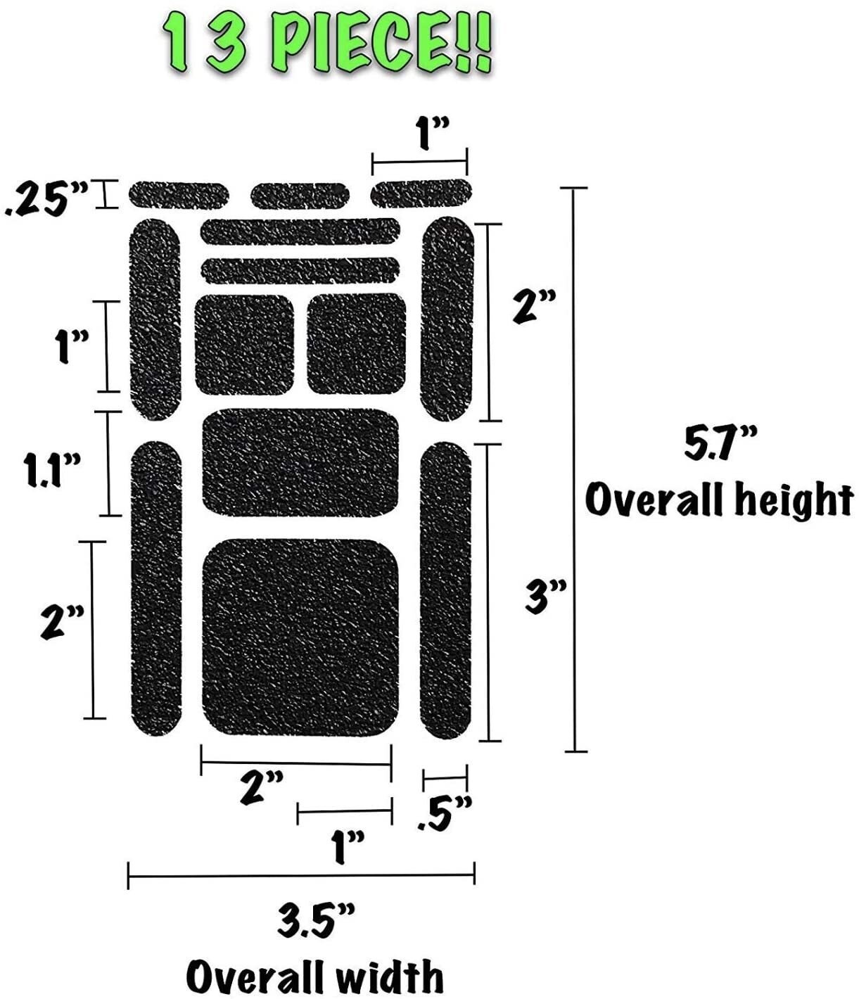 Cell Phone Grip Tape Sticker Set 13pc (2pack) Black Rubber Grip Tape ...