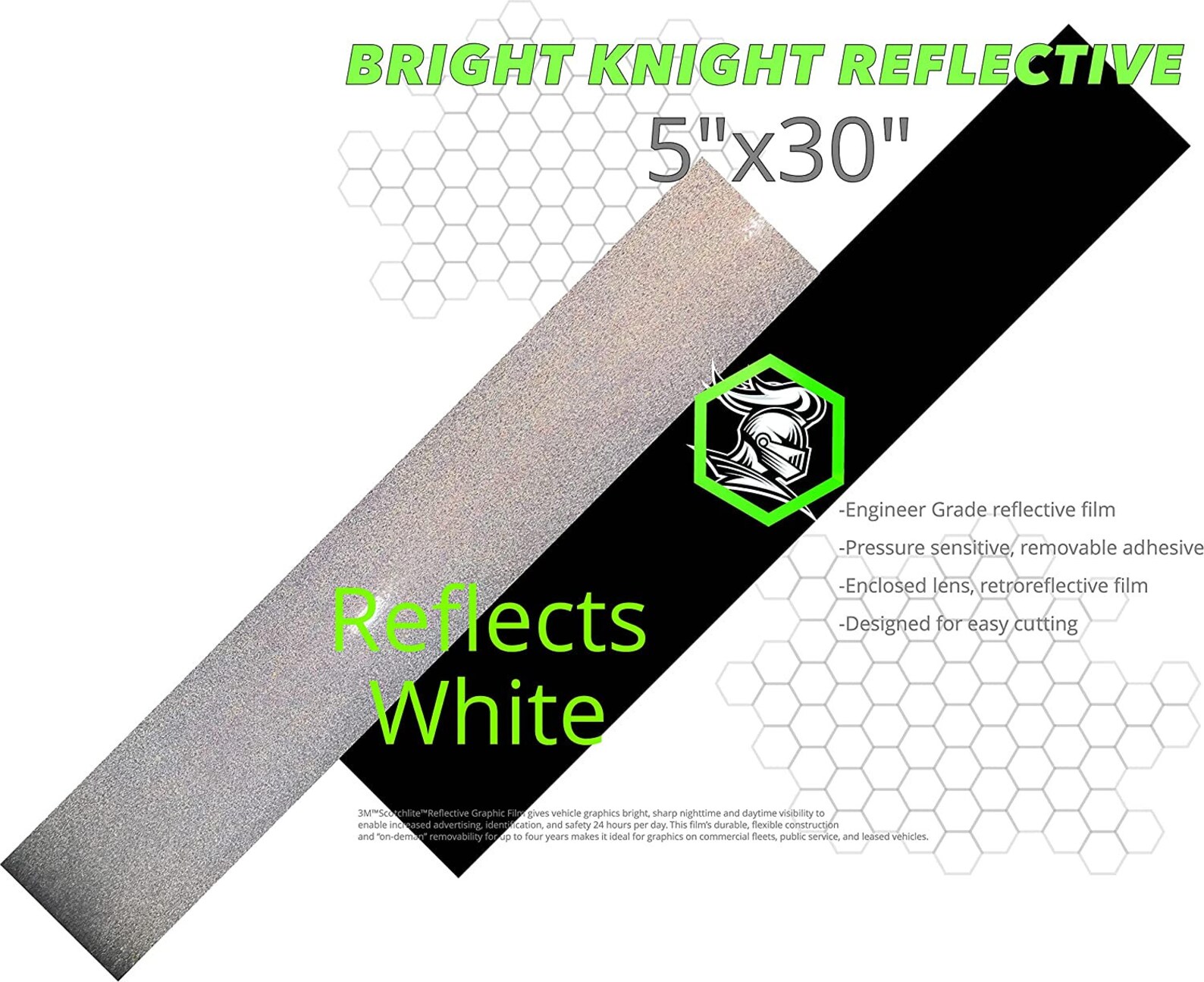 Bright Night Reflective Motorcycle Helmet Safety Tape Decal Sticker Kit ...