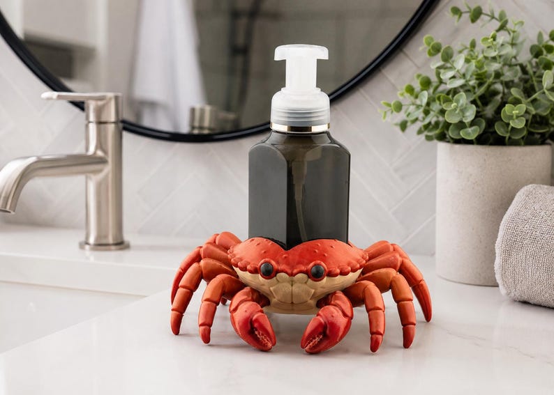 Buy Crab Soap Dispenser Holder | Cute Sink Organizer | Coastal Beach ...