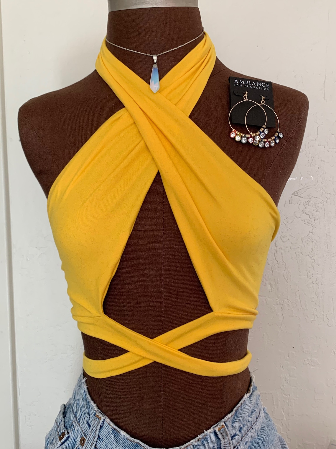 Criss Cross Tie Back Sleeveless Halter Crop Top Summer Halter Etsy