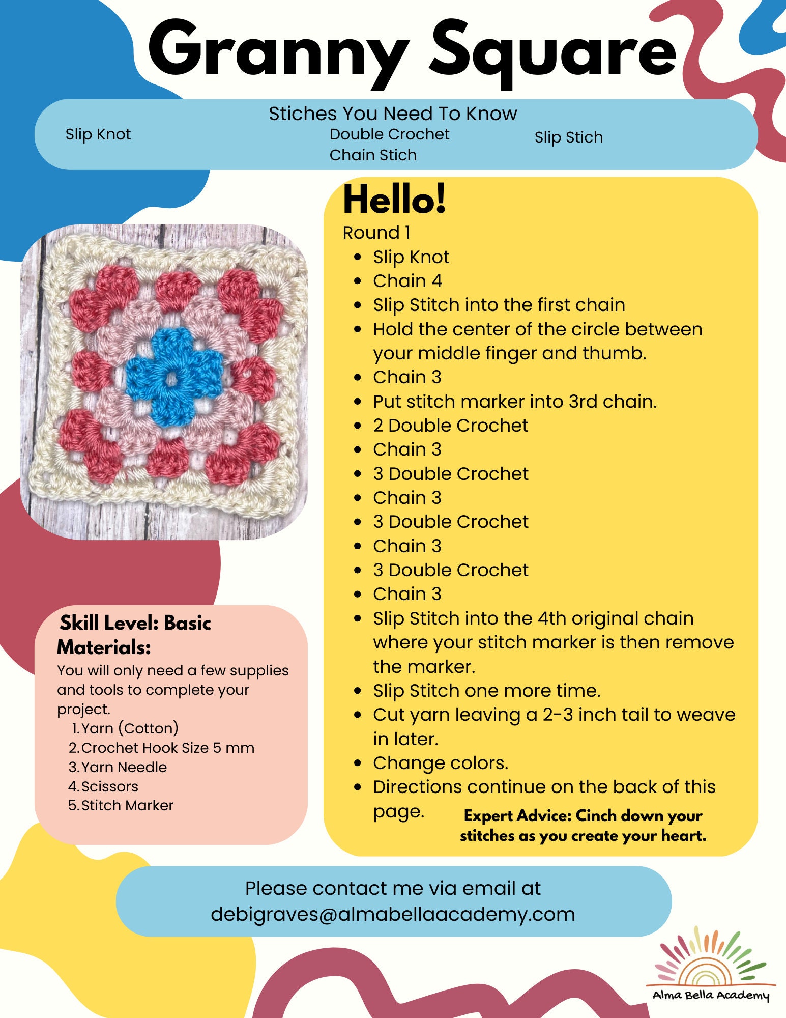 Pattern: Easy to Read Granny Square Pattern - Etsy