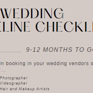 Wedding Planning Checklist Timeline - Etsy
