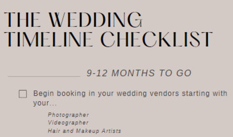 Wedding Planning Checklist Timeline - Etsy