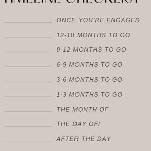 Wedding Planning Checklist Timeline - Etsy
