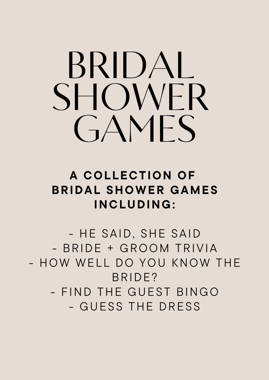 Bridal Shower Games - Etsy