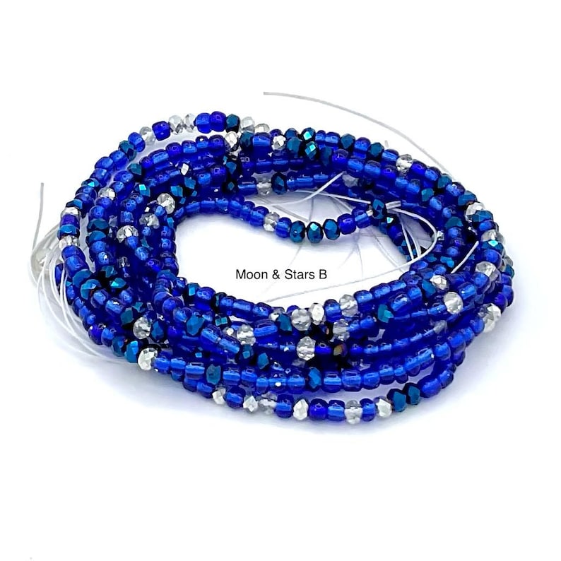 Permanent Waist Beads “moon & Stars Set” - Etsy