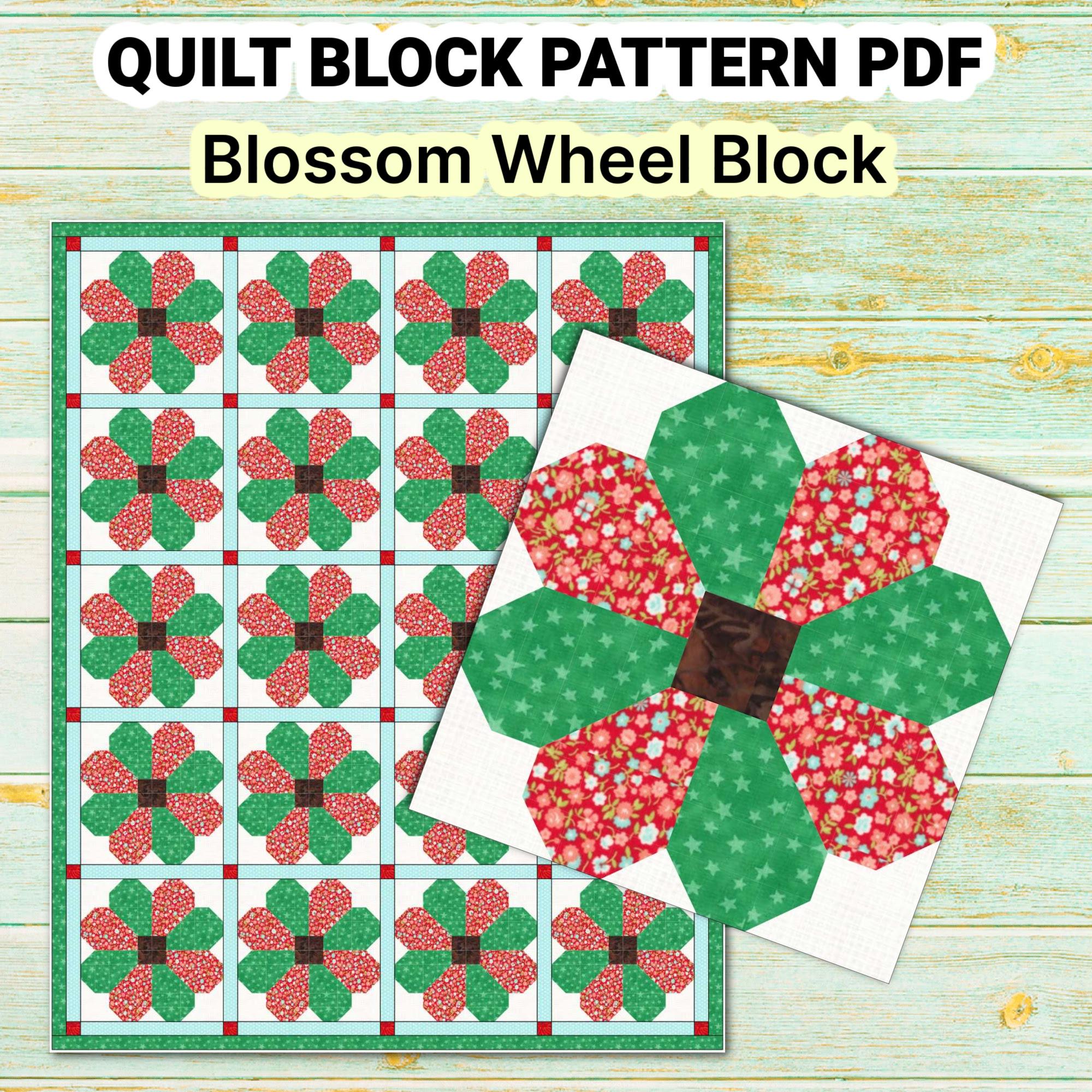Quilt Pattern PDF for a Blossom Wheel Quilt Block | Modern Patchwork ...