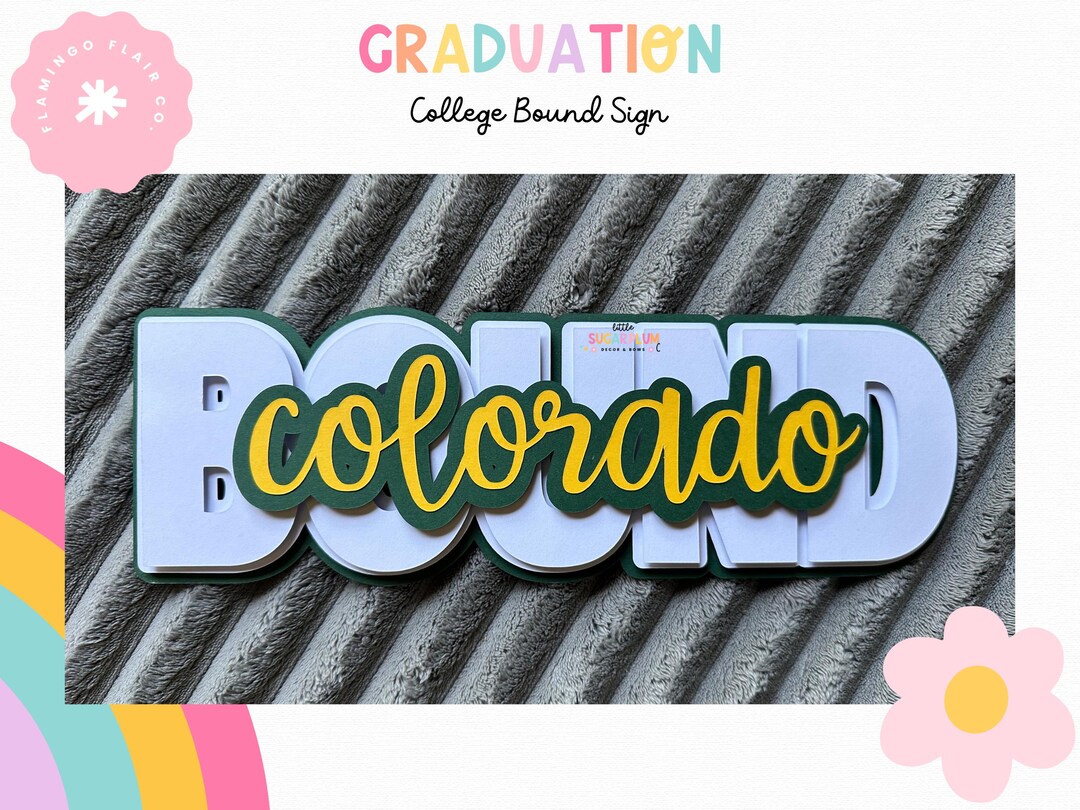 COLLEGE BOUND SIGN // Custom School Name + Colors/ High School ...