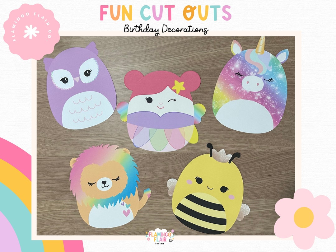 Birthday Party Fun Cut Outs // Squish Party Cut Out // Party Supplies ...